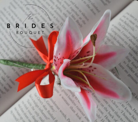 Stargazer Lily Wedding Flowers - Buttonhole Corsages