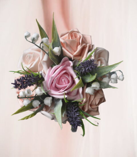 Flower Girl Posies - Artificial Rose, Lavender, Lily of The Valley