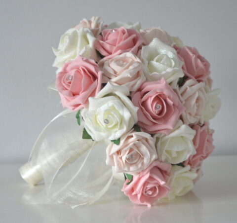 Pink Rose Wedding Flowers - Artificial Bridal Bouquets - Pinks