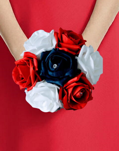 Navy & Red Rose Wedding Bouquets - The Brides Bouquet UK