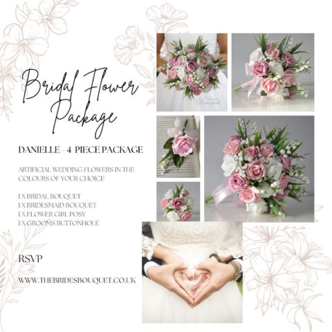 Artificial Wedding Flower Package - Bouquets & Buttonhole Set