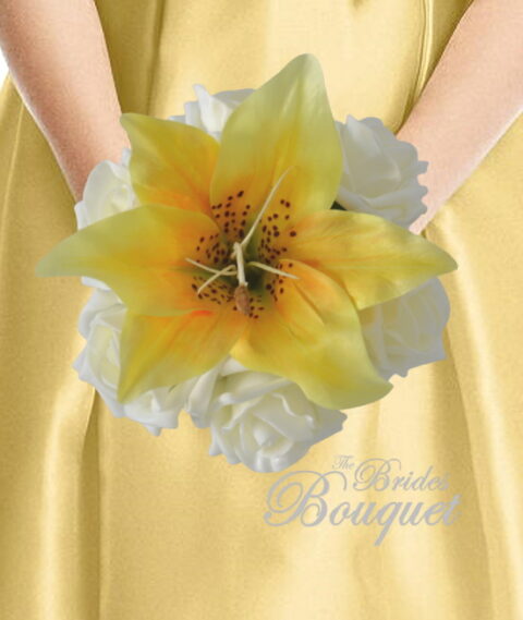 Silk Tiger Lily & Rose Wedding Bouquets - The Brides Bouquet UK
