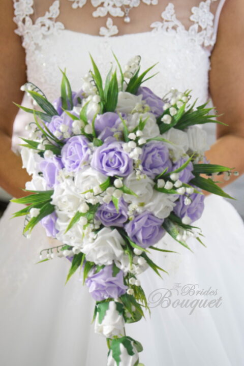 Lilac Artificial Teardrop Bouquets - Beautiful Faux Bridal Flowers
