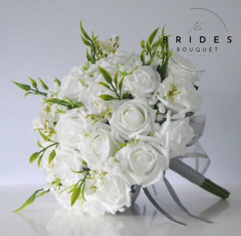 Artificial Wedding Flowers - Roses Gyp & Foliage - Choose Colours