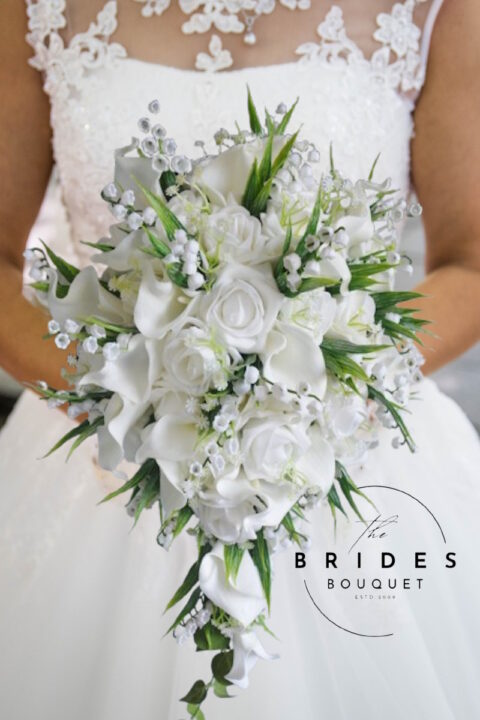 Artificial Bridal Tear Bouquets – Handmade Roses & Calla Lilies